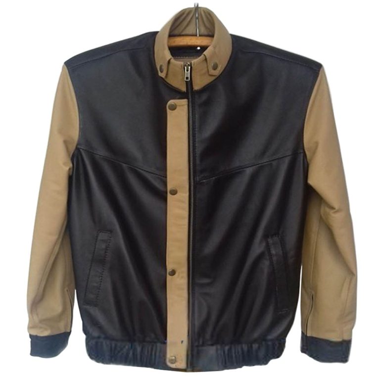 Jual Jaket Kulit Bikers GVS203 Model Zip Hitam - Asli Super Nappa Tebal