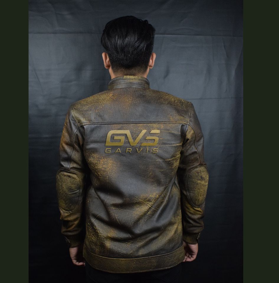 Jual Jaket Kulit Korean Style 03 Wash Brown GVS - Kulit Asli