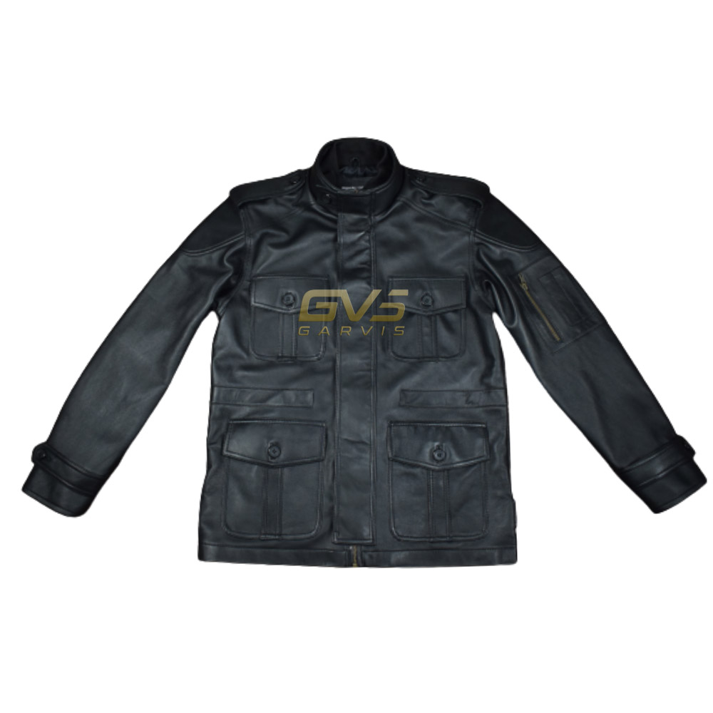 Jual Jaket GR559 Style Safari Hitam 0.9 - Kulit Asli