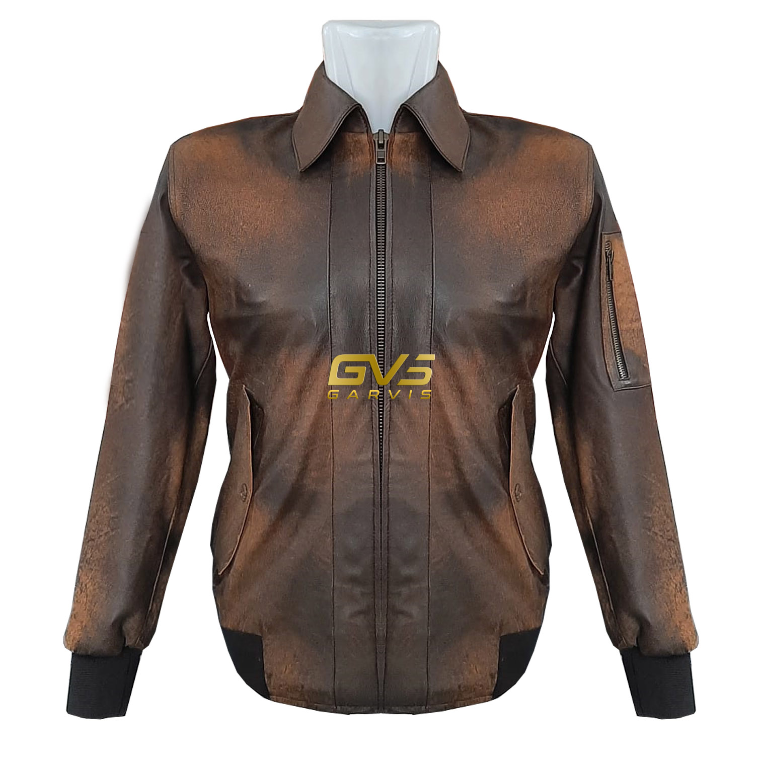 Jual Jaket Pilot Wash GVS207 Rib Bomber Warna Vintage Gradasi